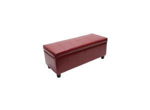 4052826117239 - Bank Sitzbank MIT Aufbewahrung Arezzo Leder + Kunstleder 112x45x45cm MVG-zertifiziert ~ rot