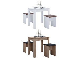 4051814376337 - Ebuy24 - Esal Essgruppe Esstisch und 2 Hocker Sonoma-Eiche dekor - Eiche Dekor