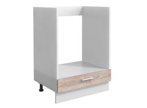 4051814426537 - Ofenschrank Maße ca H 82 x B 60 x T 46 cm Herdumbauschrank verstellbare Füße Backofenschrank mit Zusatzfach Klappe - Esilo