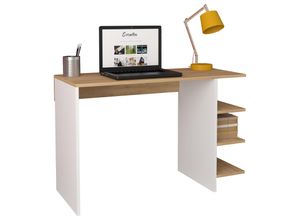 4051814420900 - Holz Schreibtisch Computertisch Arbeitstisch Bürotisch Büro Tisch Denkas (Farbe Weiß   Honig-Eiche)