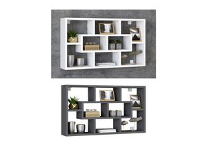 4051814421013 - Holzregal hängend platzsparendes Regal Maße H 48 x B 85 x T 16 cm Elegantes Regal hängend Aufbewahrungsregal Bücherregal Wandboard - Opila