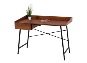 4057651534497 - Konsolentisch MCW-J97 Schminktisch Ablagentisch Schublade 3D-Struktur 98x114x60cm FSC-zertifiziert ~ braun