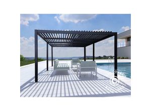 5710828980471 - - Bioklimatische Pergola pavillon San Pablo 4x58m Schwarz - Schwarz