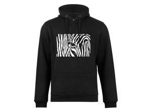 4255664202390 - Cotton Prime® Kapuzensweatshirt Black & White Zebra Eye