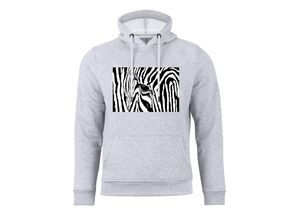 4255664202444 - Cotton Prime® Kapuzensweatshirt Black & White Zebra Eye