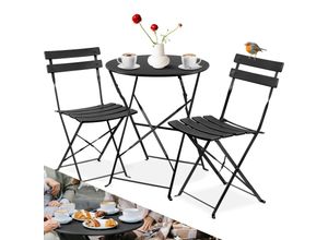 4255598308120 - KESSER® Bistroset 3-teilig Bistrotisch mit 2 klappbaren Stühle Set Balkonset Balkonmöbel Klapp-Möbel Gartenset Sitzgarnitur Gartengarnitur Gartenmöbel Sitzgruppe Metall Bistro Gartentisch inkl Abdeckung