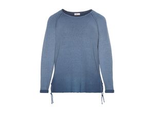 4061303023888 - Große Größen Pullover mit Schnürung rauchblau Gr44 46