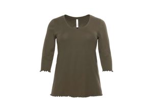 4061303019201 - Große Größen Shirt mit Babylock-Nähten dunkelkhaki Gr56 58