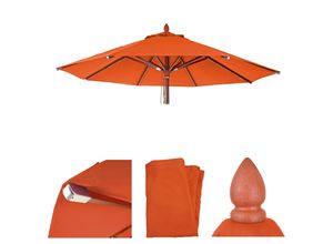 4057651471549 - Ersatz-Bezug für Gastronomie Holz-Sonnenschirm MCW-C57 Sonnenschirmbezug Ersatzbezug rund Ø3m Polyester 3kg ~ terracotta