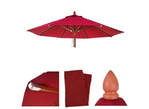 4057651471563 - Ersatz-Bezug für Gastronomie Holz-Sonnenschirm MCW-C57 Sonnenschirmbezug Ersatzbezug rund Ø3m Polyester 3kg ~ bordeaux