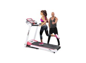 4056551047694 - Miweba Sports Laufband Home Track HT1000F klappbar mit Steigung 1-16km h Quick-Speed Safety-Key (Weiß Pink)