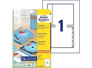 4004182242834 - AVERY Zweckform CD DVD Etiketten C32250-25 nicht haftend DIN A4 Weiß 151 x 118 mm 25 Blatt à 1 Etiketten