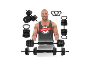 4056551242167 - Miweba Sports 6in1-Hantelset Kurzhanteln-Langhantel-Kettlebell 25 kg verstellbar Sternverschluss