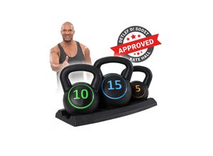 4056551204486 - Miweba Sports Kettlebell-Set 2-7 kg Kettlebell-Ablage Kugelhantel Indoor und Outdoor Betonfüllung (2 - 7 kg)