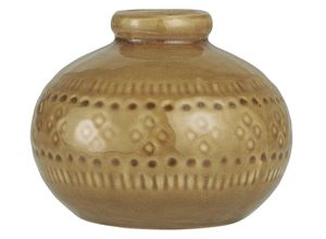 5709898324230 - Vase mit krakelierter Oberfläche H11 Ø14 cm Ocker