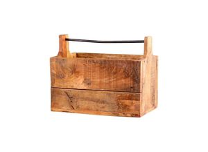 5712750299843 - Chic Antique Grimaud Holz Kasten mit Metallgriff H23 L40 B24 cm natur