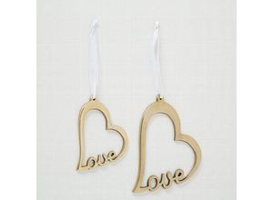 4020607707535 - Dekoanhänger Love 2er Set 10-14 x 05 x 13-18 cm gold