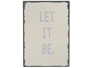 5709898338237 - Metallschild Let it be L14 x B20cm creme