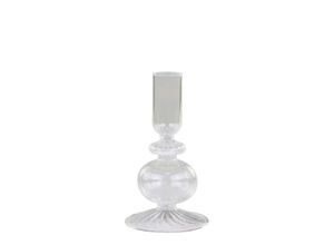 5712750336272 - Chic Antique Glas Kerzenständer Karamel H14 x Ø75 cm klar