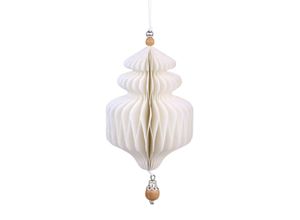 5712750282906 - Chic Antique Ornament aus Papier mit Holzperle H85 D6 cm antique creme Karussell