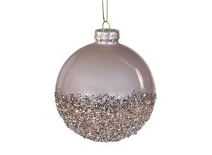 5712750280001 - Chic Antique Weihnachtskugel Bauble mit Glitzer Ø 8 cm antique latte voll