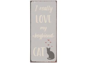 5709898346294 - Metallschild I really love my cat L205 x B13cm grau