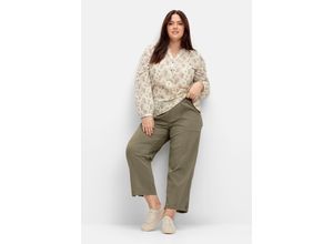 4063136853588 - Große Größen Weite 7 8-Hose mit Gummizugbund khaki Gr56