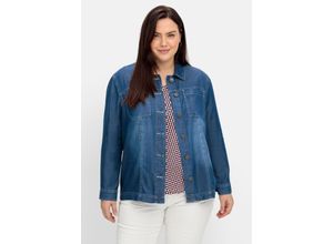 4063136875870 - Große Größen Hemdjacke in Jeans-Optik aus TENCEL™ Lyocell blue Denim Gr44