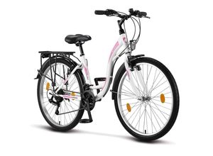 4260647780369 - Licorne Bike Stella Premium City Bike in 24 26 und 28 Zoll - Fahrrad für Mädchen Jungen Herren und Damen - Shimano 21 Gang-Schaltung - Hollandfahrrad