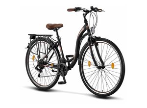 4260647780376 - Licorne Bike Stella Premium City Bike in 24 26 und 28 Zoll - Fahrrad für Mädchen Jungen Herren und Damen - Shimano 21 Gang-Schaltung - Hollandfahrrad