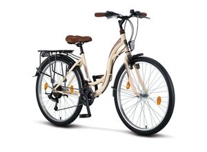 4260647780420 - Licorne Bike Stella Premium City Bike in 24 26 und 28 Zoll - Fahrrad für Mädchen Jungen Herren und Damen - Shimano 21 Gang-Schaltung - Hollandfahrrad