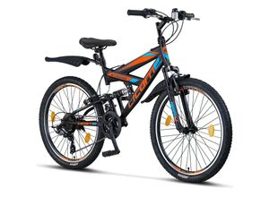 4260647780673 - Licorne Bike Strong V Premium Mountainbike in 24 und 26 Zoll - Fahrrad für Jungen Mädchen Damen und Herren - Shimano 21 Gang-Schaltung - Vollfederung