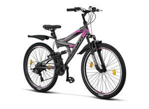 4260647780857 - Licorne Bike Strong V Premium Mountainbike in 24 und 26 Zoll - Fahrrad für Jungen Mädchen Damen und Herren - Shimano 21 Gang-Schaltung - Vollfederung