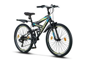 4260647780451 - Licorne Bike Strong V Premium Mountainbike in 24 und 26 Zoll - Fahrrad für Jungen Mädchen Damen und Herren - Shimano 21 Gang-Schaltung - Vollfederung