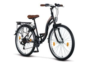 4260647780437 - Licorne Bike Stella Premium City Bike in 24 26 und 28 Zoll - Fahrrad für Mädchen Jungen Herren und Damen - Shimano 21 Gang-Schaltung - Hollandfahrrad