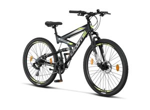 4260647781137 - Licorne Bike Strong 2D Premium Mountainbike in 26 275 und 29 Zoll - Fahrrad für Jungen Mädchen Damen und Herren - Scheibenbremse vorne und hinten - Shimano 21 Gang-Schaltung -