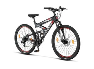 4260647781144 - Licorne Bike Strong 2D Premium Mountainbike in 26 275 und 29 Zoll - Fahrrad für Jungen Mädchen Damen und Herren - Scheibenbremse vorne und hinten - Shimano 21 Gang-Schaltung -