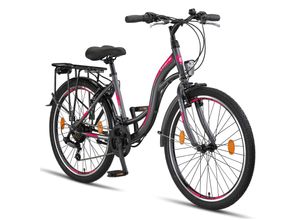 4260647781748 - Licorne Bike Stella Premium City Bike in 24 26 und 28 Zoll - Fahrrad für Mädchen Jungen Herren und Damen - Shimano 21 Gang-Schaltung - Hollandfahrrad