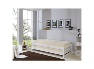4251105926832 - TiCAA TiCAA Massivholz Stapelliege Stapelbett Einzelbett Gästebett Kiefer 90x200