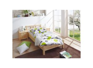 4250393877857 - Ticaa Kindermöbel - Einzelbett merci Kiefer massiv natur lackiert Liegefläche 90 x 200 cm