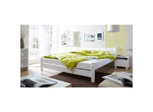 4250393857545 - TiCAA Massivholz Einzelbett Bora Kiefer Weiß