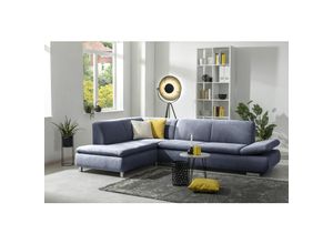 4052431147157 - Terrence Ecksofa links mit Sofa 25-Sitzer rechts Flachgewebe blau