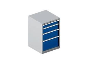 4051273654038 - Select Schubladenschrank 27-27 4 Schübe bis 75 kg B 564 x T 572 x H 850 mm enzianblau weißaluminium