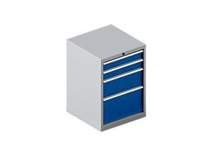 4051273653352 - Pure Schubladenschrank 27-27 4 Schübe bis 75 kg B 564 x T 572 x H 800 mm enzianblau weißaluminium