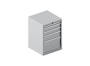 4051273653598 - Pure Schubladenschrank 27-27 5 Schübe bis 75 kg B 564 x T 572 x H 800 mm weißaluminium weißaluminium