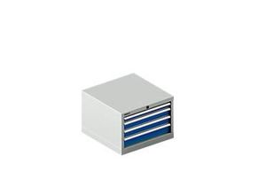 4051273651082 - Pure Schubladenschrank 27-27 4 Schubl bis 200 kg B 564 x T 572 x H 400 mm enzianblau lichtgrau