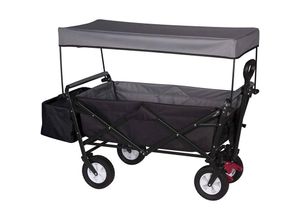 4063425085485 - Bollerwagen faltbar Handwagen Gartenwagen mit Dach Rollen mit Bremse Strandwagen mit Sonnenschutz für Garten Camping Kinder 80 kg belastbar