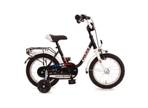 4033365884110 - Kinderfahrrad Police Tiefeinsteiger 14 Zoll schwarz weiß