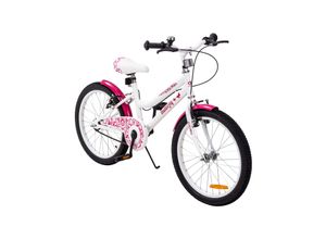 4056551180018 - Actionbikes Kinderfahrrad Butterfly 20 Zoll Pink Fahrradständer Kettenschutz Antirutschgriffe (Weiß Pink)