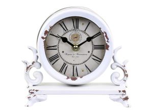 5712750275564 - Chic Antique Tisch Uhr mit Dekor H16 L18 B9 cm antik creme